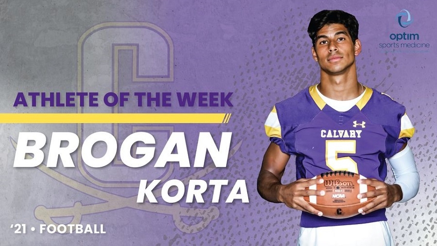 Calvary Day Wide Receiver Brogan Korta Catches Athlete of the Week ...