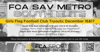 U18 & U14 Flag Football Tryouts: FCA South Elite Kicks Off in January ...